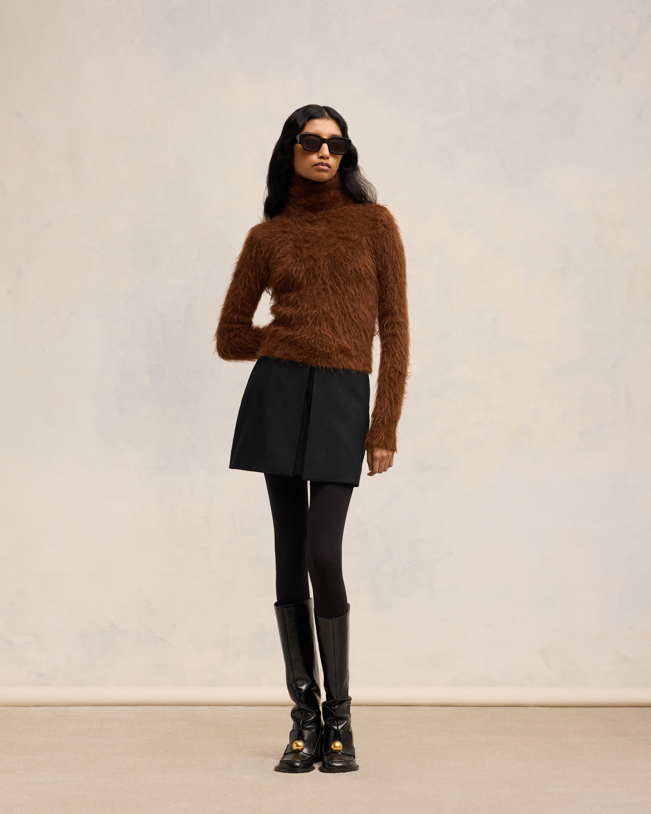 Black Mini Skirt With Panels | AMI PARIS