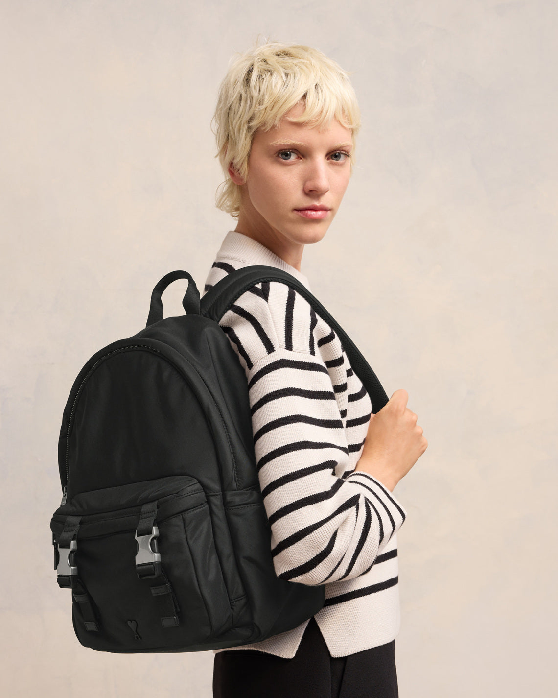 Black Ami De Coeur Backpack | AMI PARIS